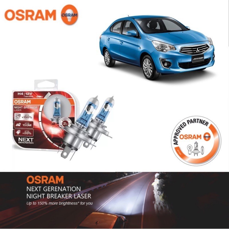 OSRAM NBL H4 Headlight Bulb for Mitsubishi Attrage (2013 - Present ...