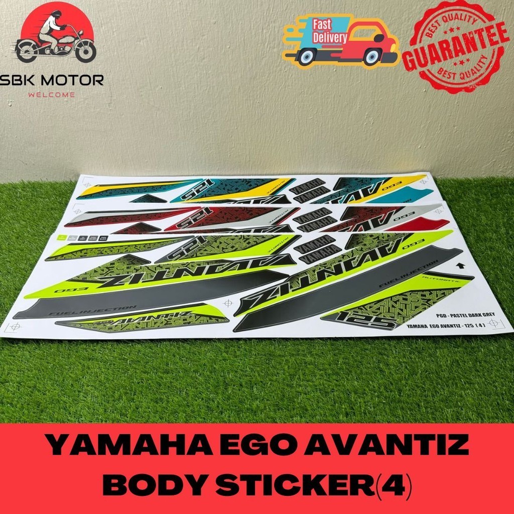 YAMAHA AVANTIZ EGO AVANTIZ BODY STICKER (4) AVANTIZ EGO AVANTIZ STRIPE MOTOR CS6-CYAN PDG-PASTEL ...