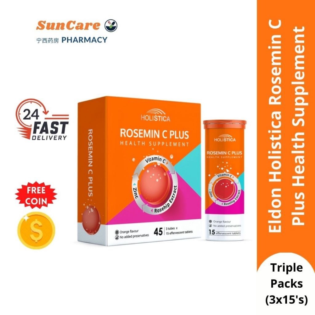 Holistica Rosemin C Plus Vitamin C Effervescent Tablets 15'S x 3 tubes (EXP SEPT 2024) | Shopee ...