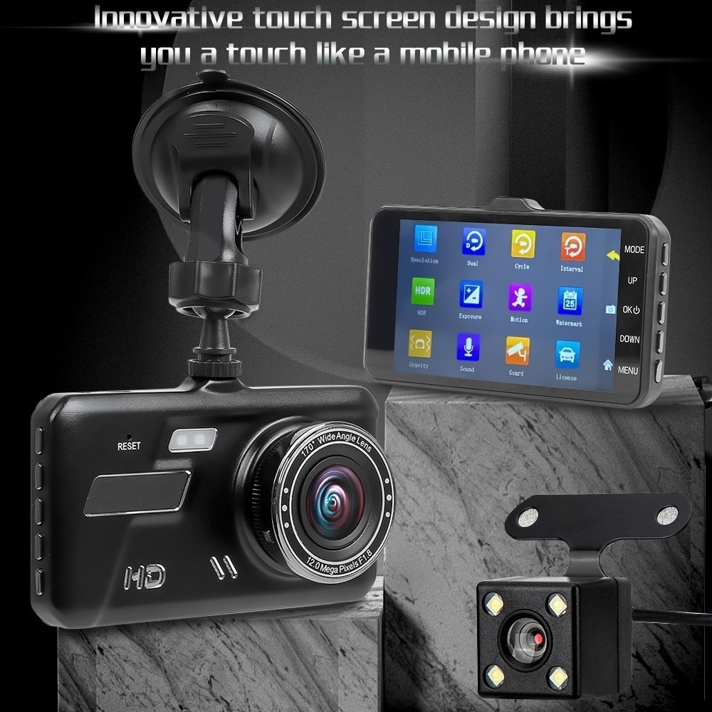 1296P / 1080P Dual Lens Car Camera Vehicle Video Dash Cam Full HD 170 ...