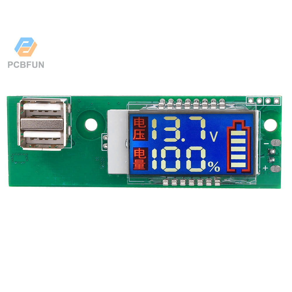 Pcbfun LCD Dual Display Power Voltmeter with Dual USB Port Power ...
