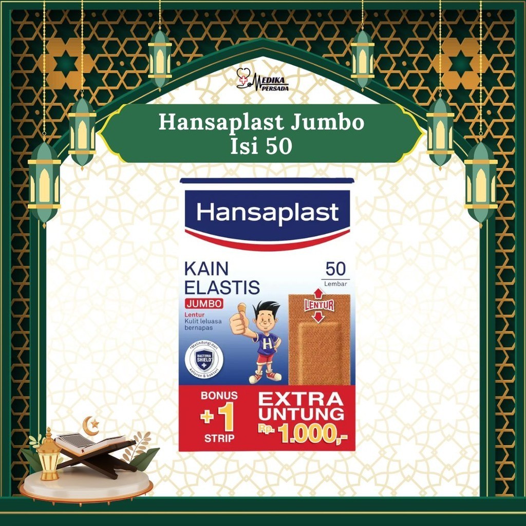 Hansaplast Jumbo Contents 50 - Elastic Fabric Wound Plaster | Shopee ...