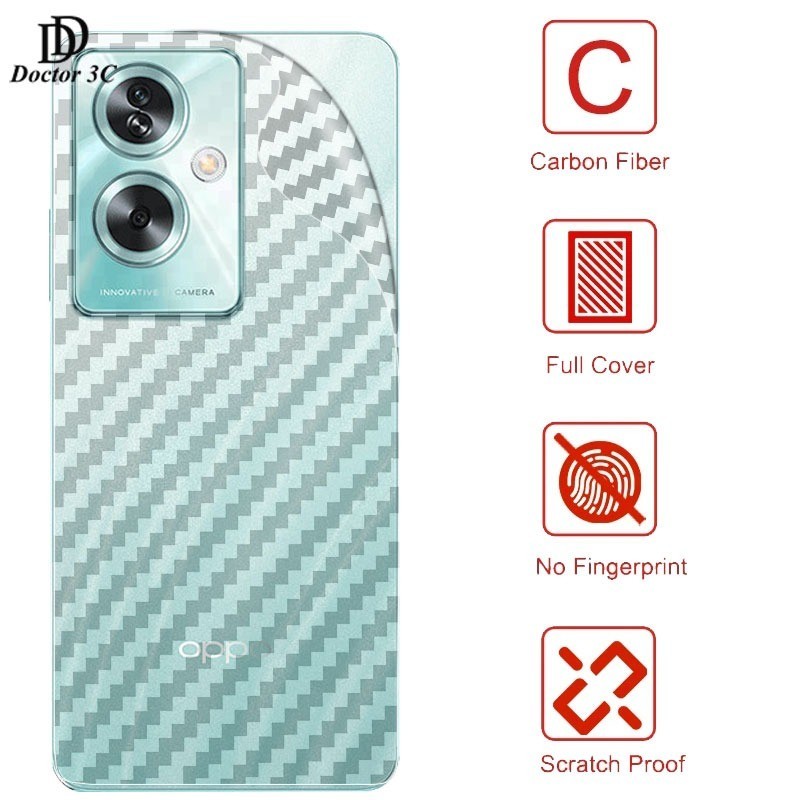 3D Transparent Carbon Fiber Sticker For OPPO A3X A3 Pro A79 A38 A18 5G ...