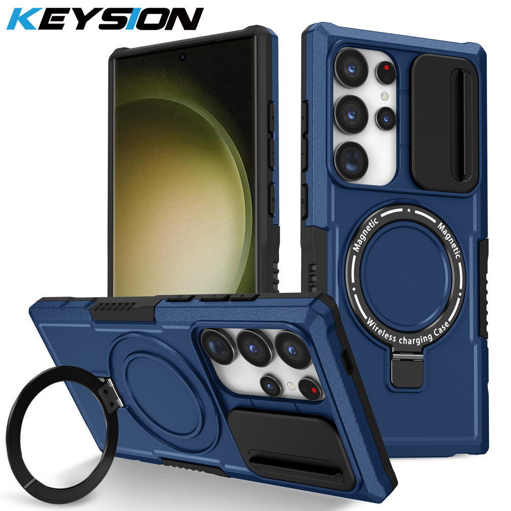 KEYSION Case for Samsung S24 Ultra S23+ S22 S21 S20 FE Slide Camera ...