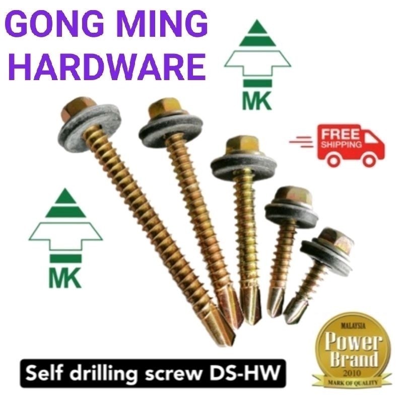 🎉READY STOCK🎉 [MK Brand] Self drilling screw DS-HW 650 Awning screw/ Skru atap/ Skru bumbung ...
