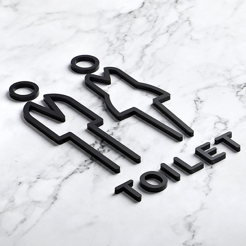 【tuilieyfish】 Acrylic Washroom Sign Plate Customized WC Door Wall Label ...