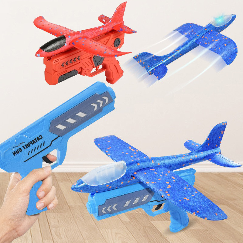 Foam Airplane Launcher Aircraft Toy Hand Catapult Glider Kids Outdoor ...