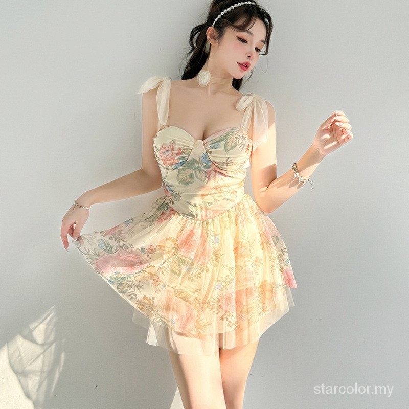 [idyllic Girl] Fairy Swimsuit Female 2024 One Piece Boxer Conservative