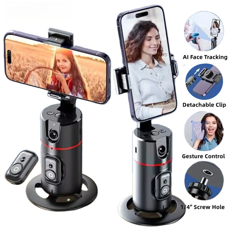 New Wireless Gimbal Stabilizer P02 Selfie Stick 360 Degree Face Tracking With Bluetooth Shutter ...