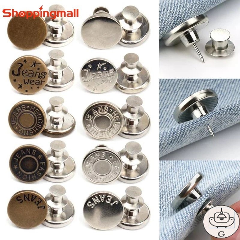 GS Metal Button Extender For Pants Jeans Free Sewing Adjustable ...