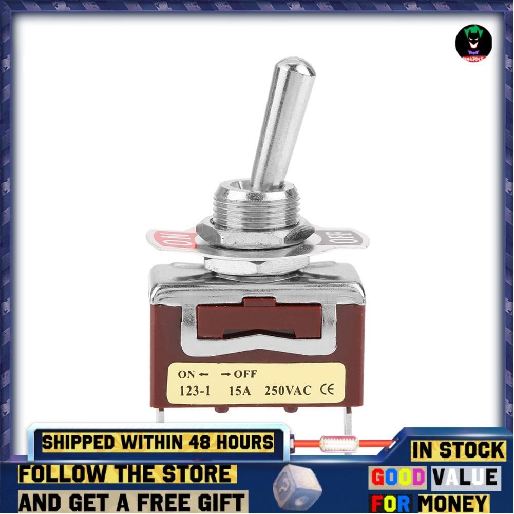 Sinhopsa 15A 250V On-Off Momentary Toggle Switch Rocker 2 Pin Position ...