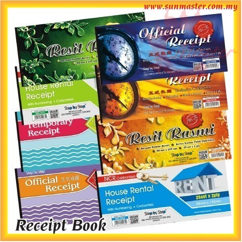 NCR Official Receipt Book | Resit Rasmi | House Rental Receipt ...