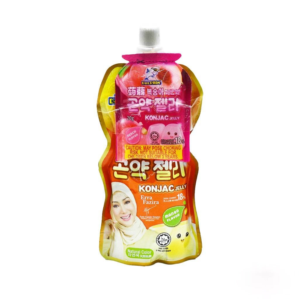Captain Dolphin Mango Flavour Konjac Jelly Drink 130g + Peach Flavour Konjac Jelly 20g | Shopee ...