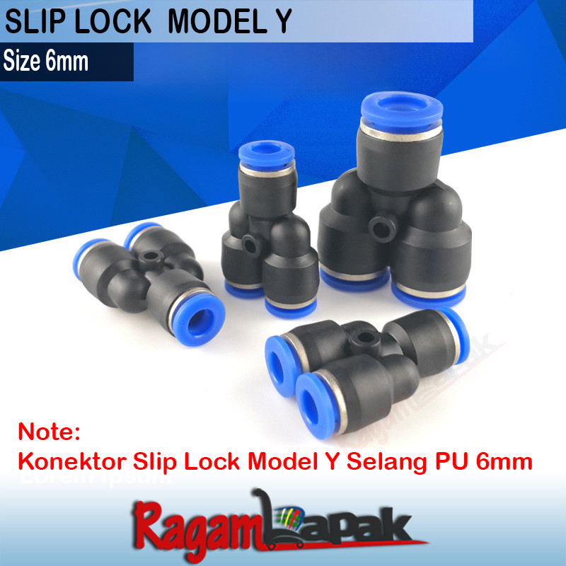 Slip Lock Connector model Y / 3 way / pneumatic model Y 6mm 6 mm ...