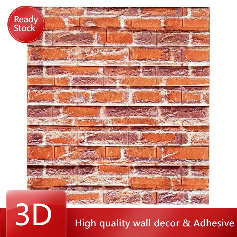 3D retro Wall paper brick 3D wall sticker foam self adhesive wall panel ...