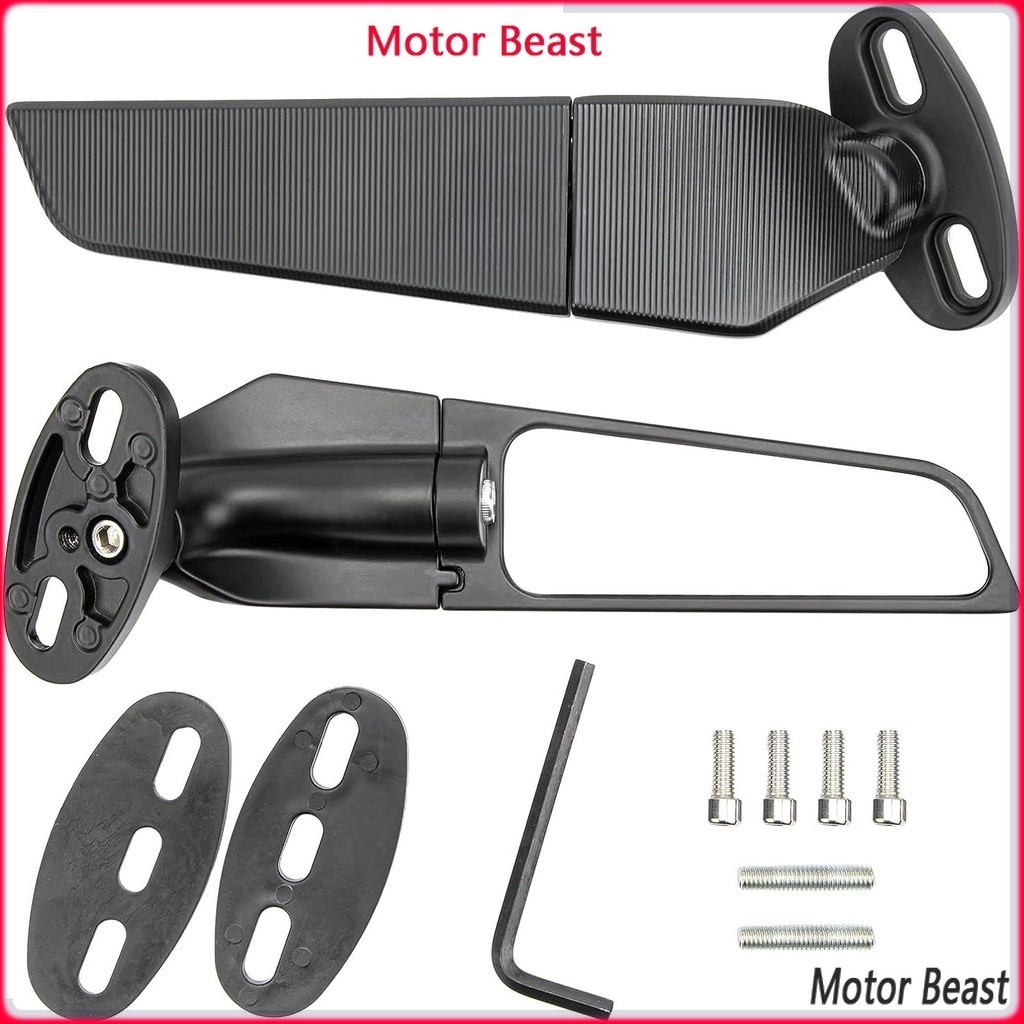 Motorcycle Side Mirror Winglet Wave Modified Winglet Mirror Adjustable ...