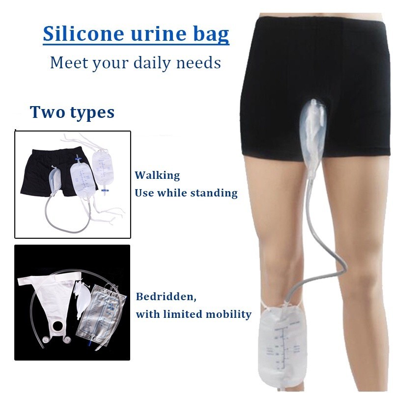 Reusable Urine Leg Bag Incontinence Urinary Leg Bags Leak Proof Silicone Urina Funnel Pee Holder ...