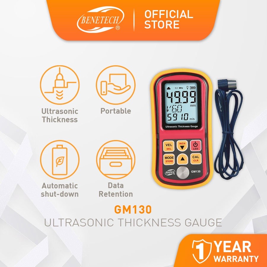 Benetech GM130 Professional Digital LCD Ultrasonic Thickness Gauge ...