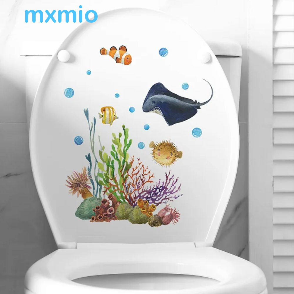 MXMIO Toilet Stickers, Glow in Dark Undersea Animal Fish Coral WC ...