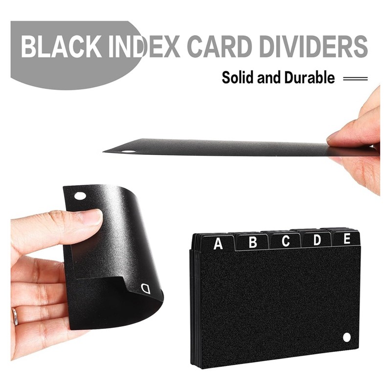 62 Pieces Black Index Card Dividers 3x5, Alphabetical Tabbed Index Card ...