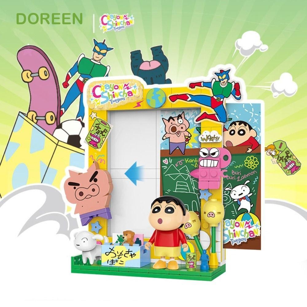 DOREEN Crayon Shin-Chan Building Blocks, Fridge Magnet Anime Peripheral ...