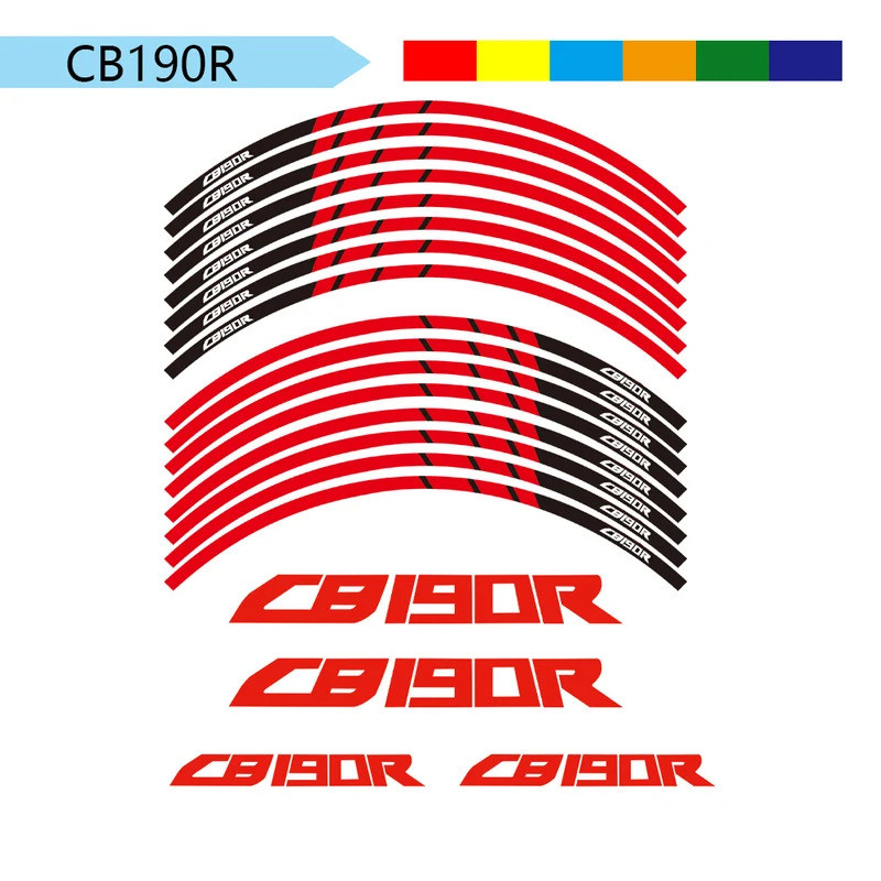 Motorcycle Wheel Stickers Fits For Honda CB190R CB 190R Reflective ...