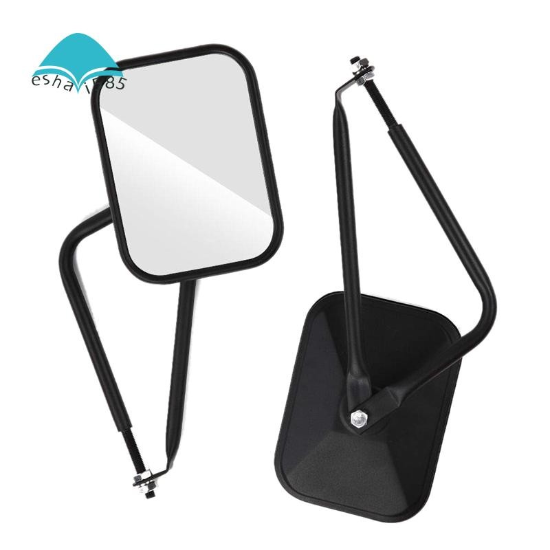 For Jeep Wrangler CJ YJ TJ JK JL Car Side Mirrors Square Doorless Rear ...