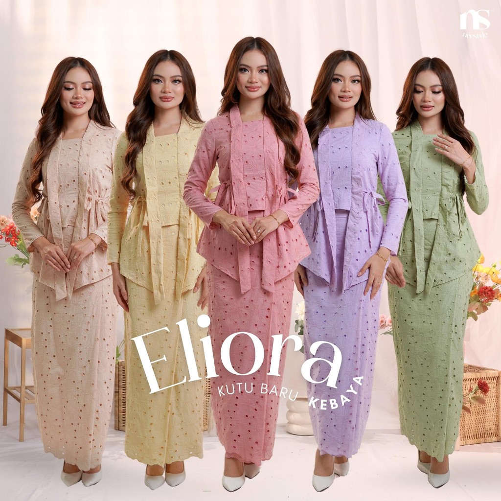 [NEESTYLE] ELIORA • Baju Raya 2025 Baju Kebaya Kutu Baru Moden Cotton Embroidery Nursing ...
