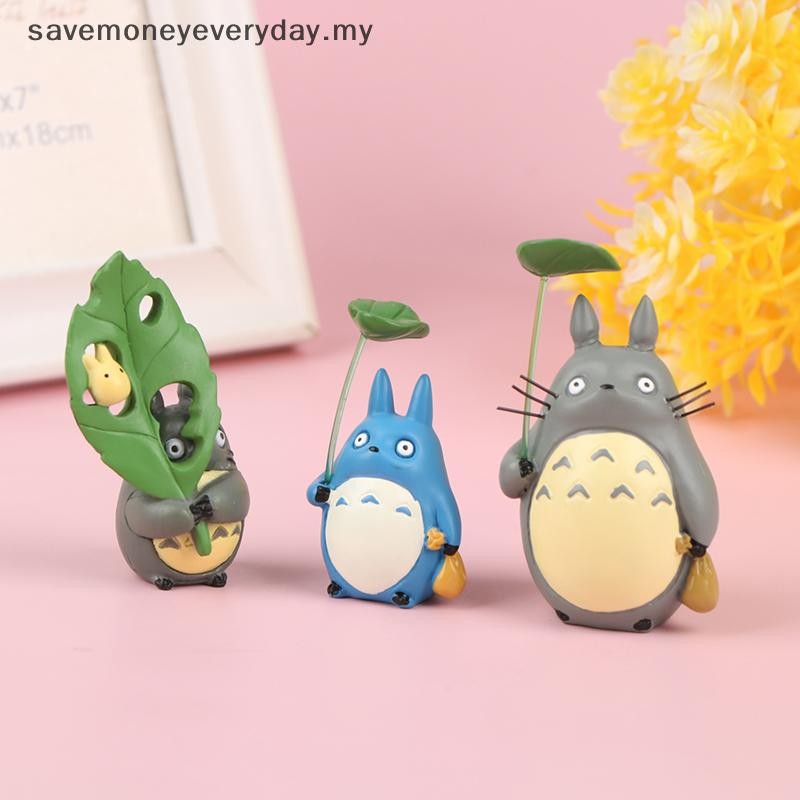 [savemoney] 1Pc Totoro Figures Model Totoro Girl with Leaf Model Studio ...