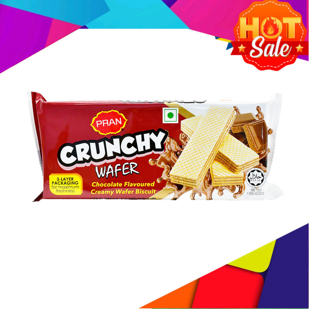 Biskut Wafer Coklat, Biskut Coklat Pran Crunchy Chocolate Flavoured ...