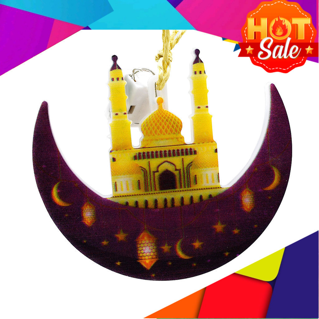Lampu Raya Masjid, Lampu Masjid, Crescent Moon Design Decorative Light ...