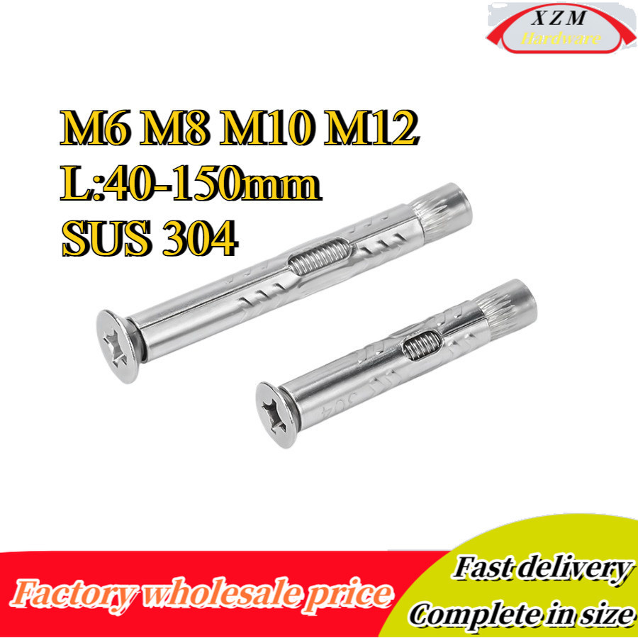 304 Stainless Steel Expansion Screw Countersunk Head Phillips Internal Expansion Bolt Extension ...