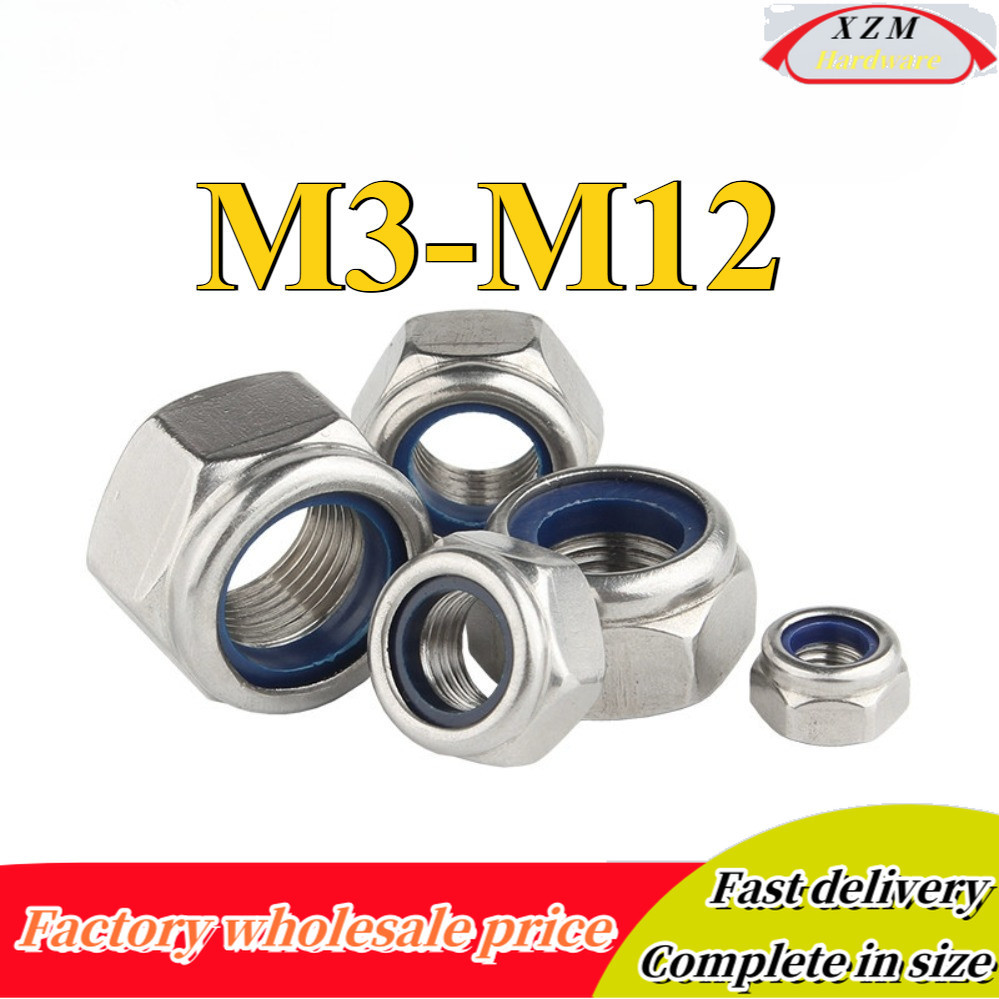 304 Stainless Steel Anti-Thread Loose-Proof Nut M3/M4/M5/M6/M8/M10/M12 ...