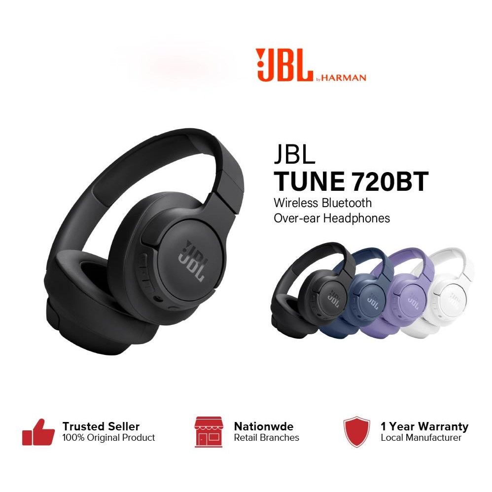 JBL TUNE 720BT Wireless Over-Ear Headphones with Built-in Microphone | Shopee Malaysia
