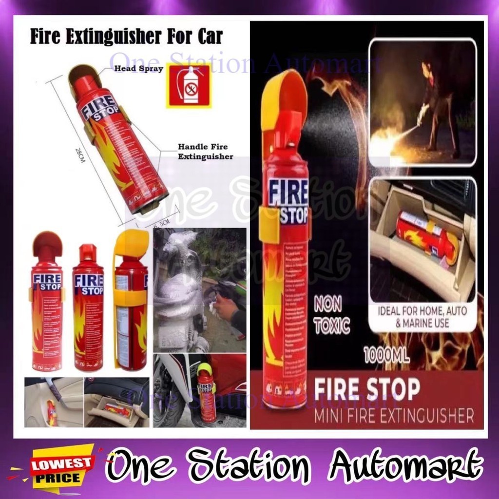 (500ml) Portable Mini Car Fire Extinguisher Fire Stop Foam Spray Fire ...