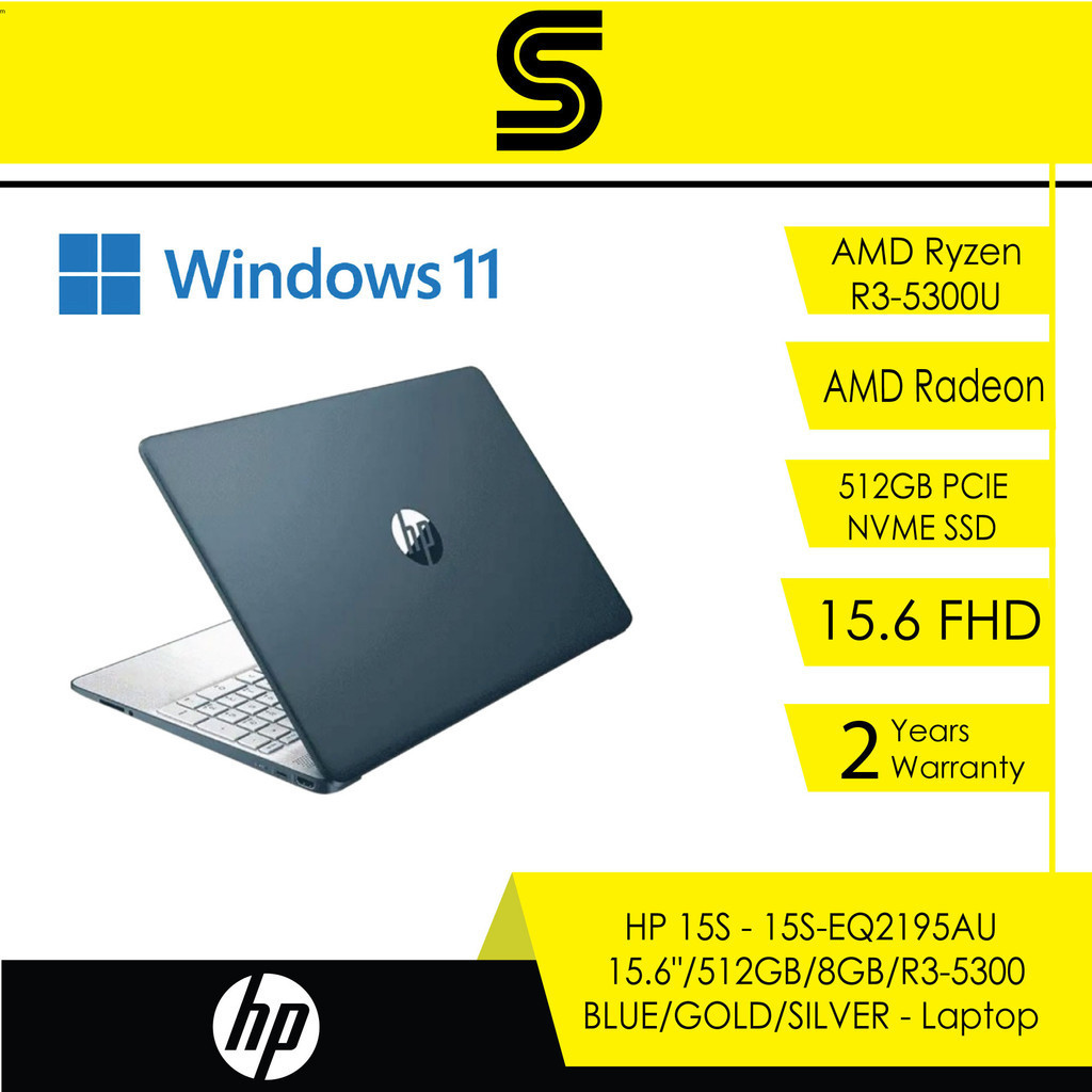 LAPTOP HP 15S EQ2195AU (15.6 FHD / R3-5300U / 8GB / 512GB NVME SSD ...