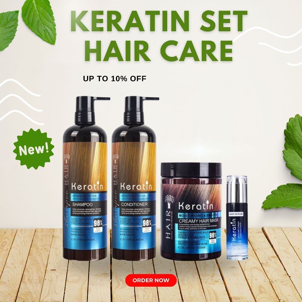 Original Keratin Hair Set – Shampoo, Conditioner 900ml, Hair Mask ...