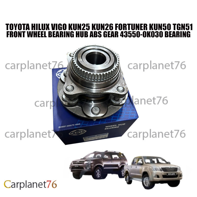 TOYOTA HILUX VIGO KUN25 KUN26 FORTUNER KUN50 TGN51 FRONT WHEEL BEARING ...