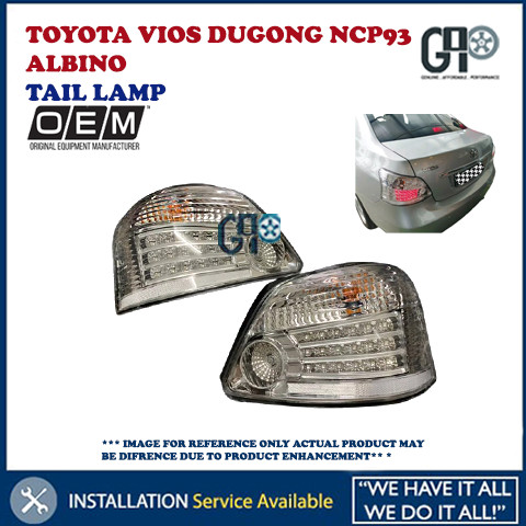 TOYOTA VIOS DUGONG NCP93 2007 - 2012 ALBINO TAIL LAMP REAR LIGHT LAMPU ...