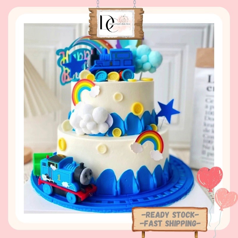 Train Cake Topper Railway Set Birthday Cake Decoration Kek Hiasan Train ...