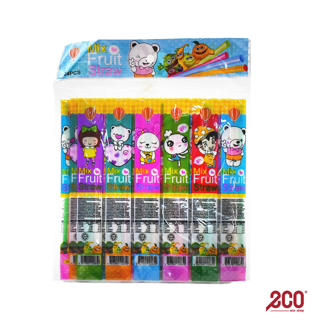 Eco Shop Mix Fruit Straw Candy CC Stick (24's x 4g) AD-L001-T04-09 ...