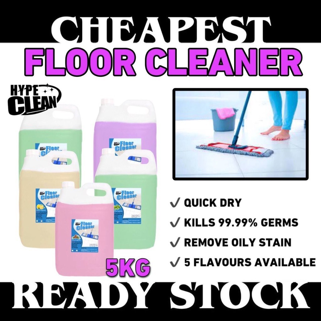 [5L] HYPE CLEAN Floor Cleaner 洗涤液 洗地液 洗涤水 Pencuci Lantai Rinse Free ...
