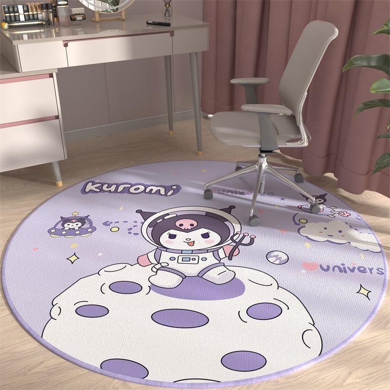 Carpet Kuromi Round Mat Gaming Computer Chair Floor Mat Kuromi Room ...