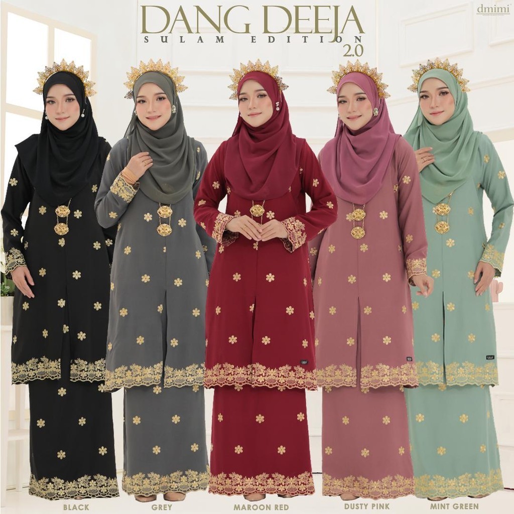 DMIMI EXCLUSIVE Baju Kurung Pahang Labuh Sulam DANG DEEJA | Sulam Premium Berjahit | Small Size ...