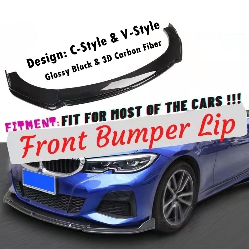 Happy Car Universal FRONT BUMPER DIFFUSER LIP Double Layer (Fit All Car ...