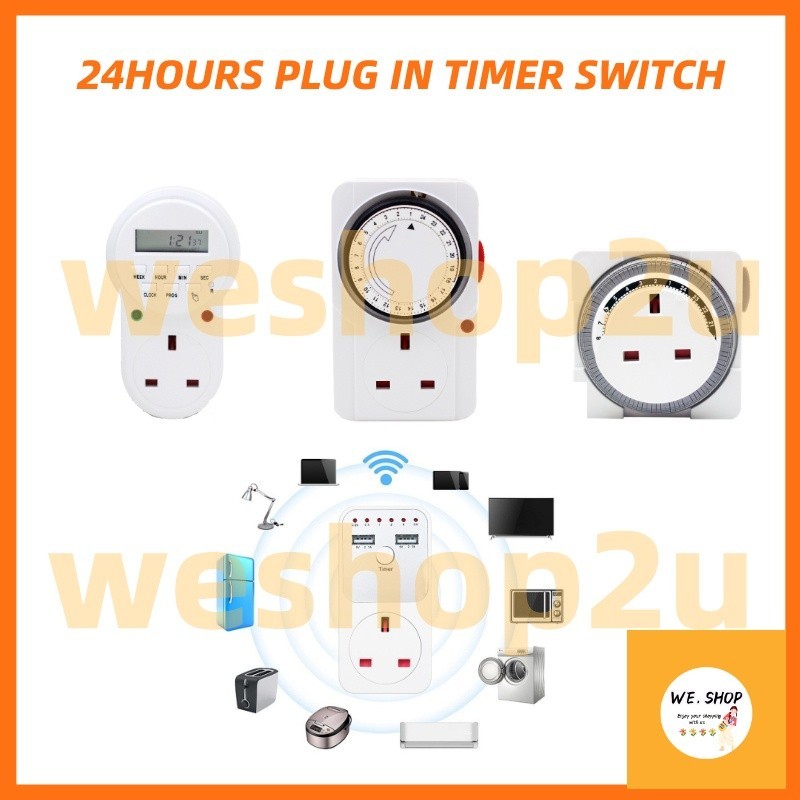 READY STOCK‼️ Countdown Timer Socket Plug-in Switch Pengawal Masa Suis ...