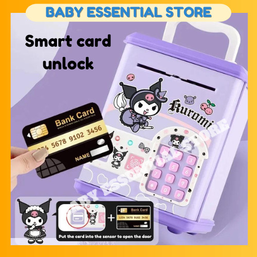Kids Piggy Bank Tabung Simpanan ATM Password Fingerprint Safe Kuromi ...
