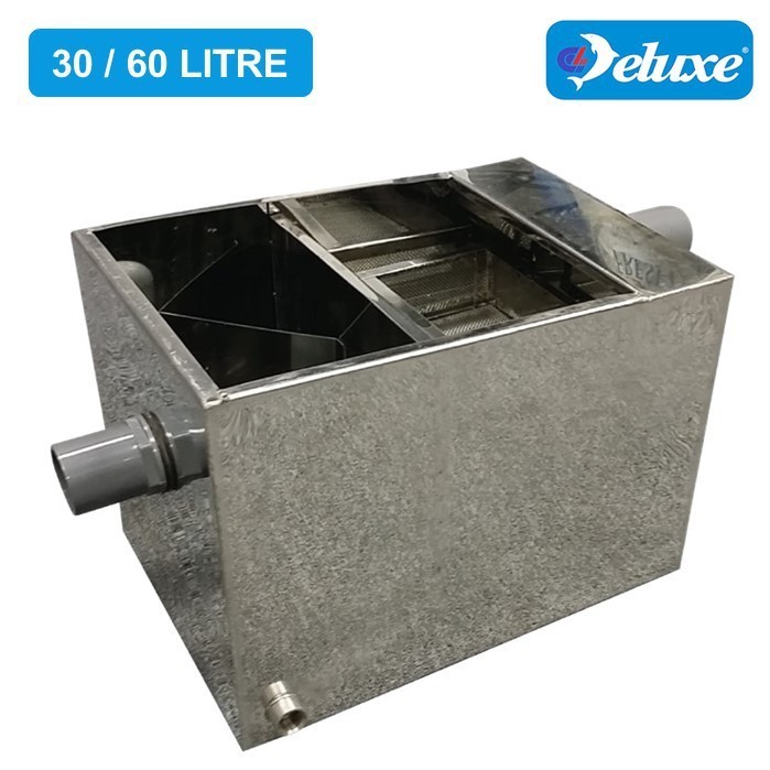 Deluxe 30/60 Liter Stainless Steel Grease Trap for Restaurant Kitchen ...