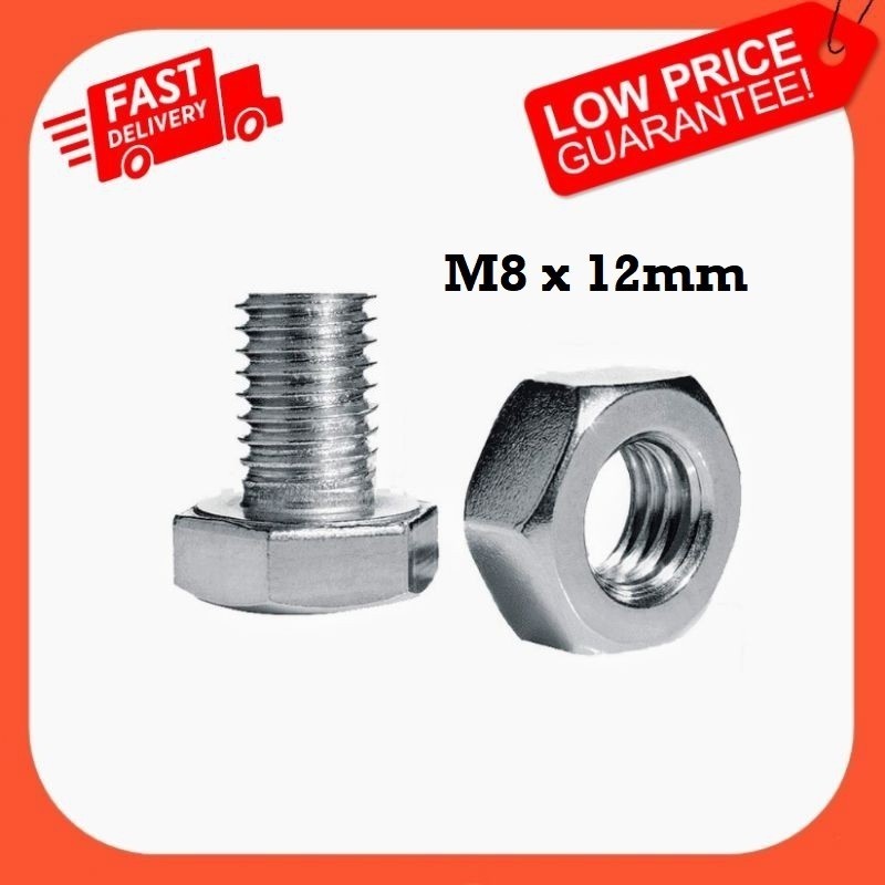 Bolt and Nut Slotted Angle Bar M8 x 16mm / Skru Besi Rak / Rack Shelf ...