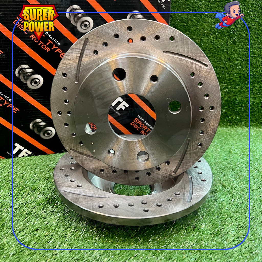 ORIGINAL TF SLOTTED & DRILLED SPORT DISC ROTOR FOR PERODUA KELISA ...